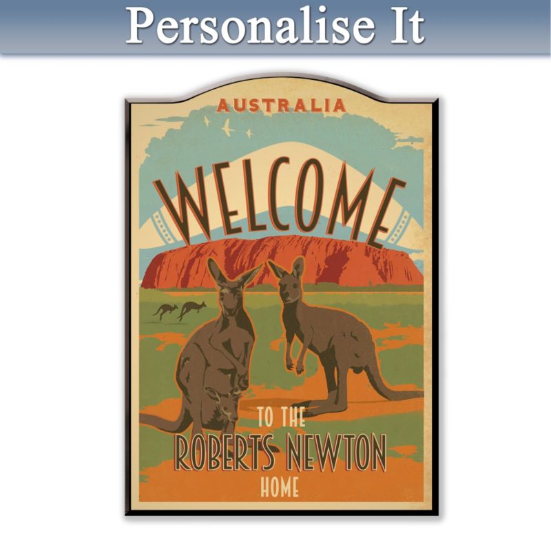Australian Home Personalised Welcome Sign