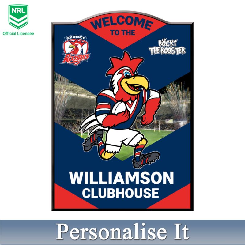 NRL Sydney Roosters Personalised Welcome Sign