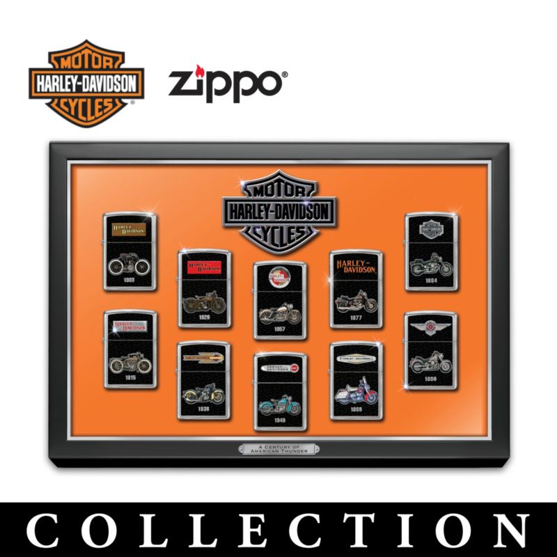 Harley Davidson Zippo® Lighter Collection with Display