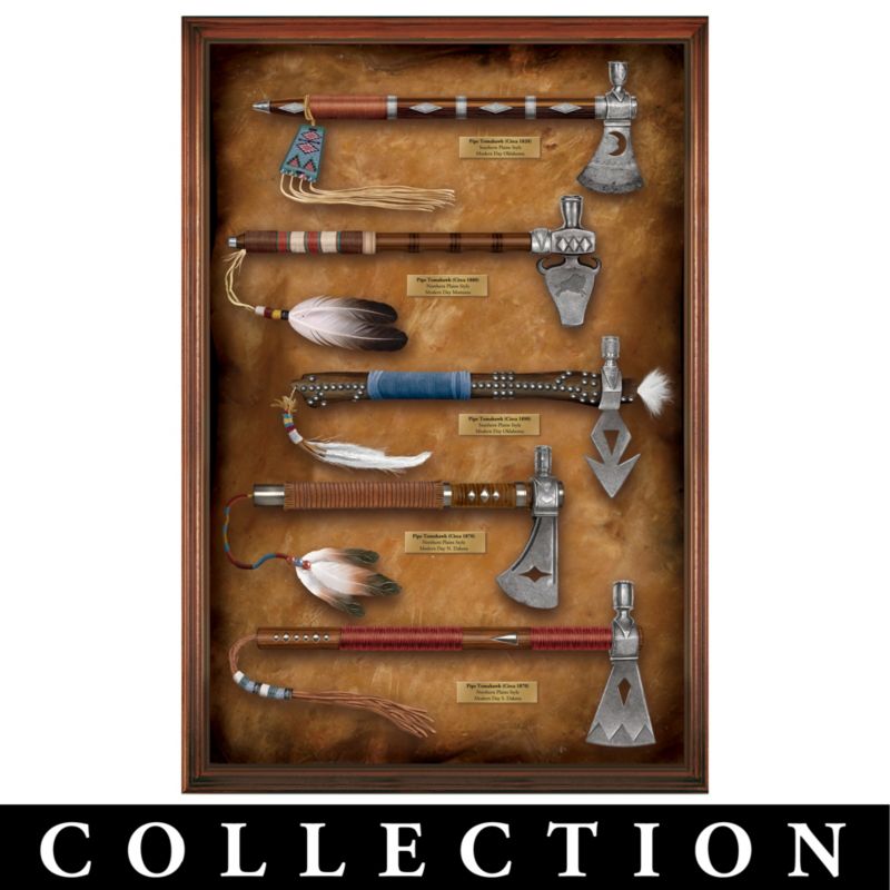 Native American-Inspired Tomahawk Sculpted Half-Pipe Wall Décor ...