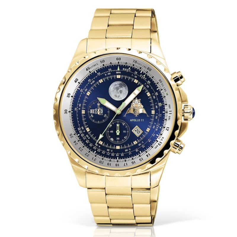 Apollo 11 Lunar Module Gold-Plated Men's Chronograph Watch: Apollo 11 ...