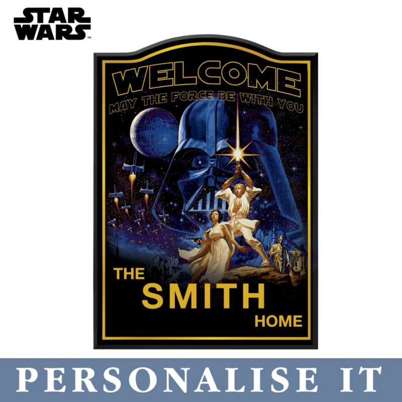 Officially Licensed STAR WARS Personalised Wall Welcome Sign: STAR WARS ...