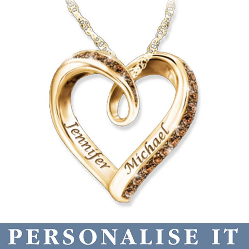 Solid Sterling Silver Gold-Plated Genuine Mocha Diamond Personalised ...