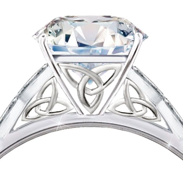 Trinity Knot Engagement Rings Celtic Knot Machined Flat Court Black