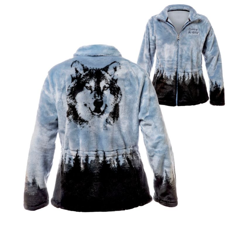 Wolf Wolves Wild Wilderness Al Agnew Art Fleece Ladies' Jacket Apparel ...