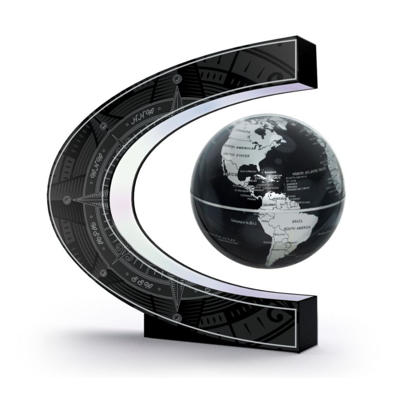 Globe Levitating Compass Illuminated Sculpture: Levitating Globe ...