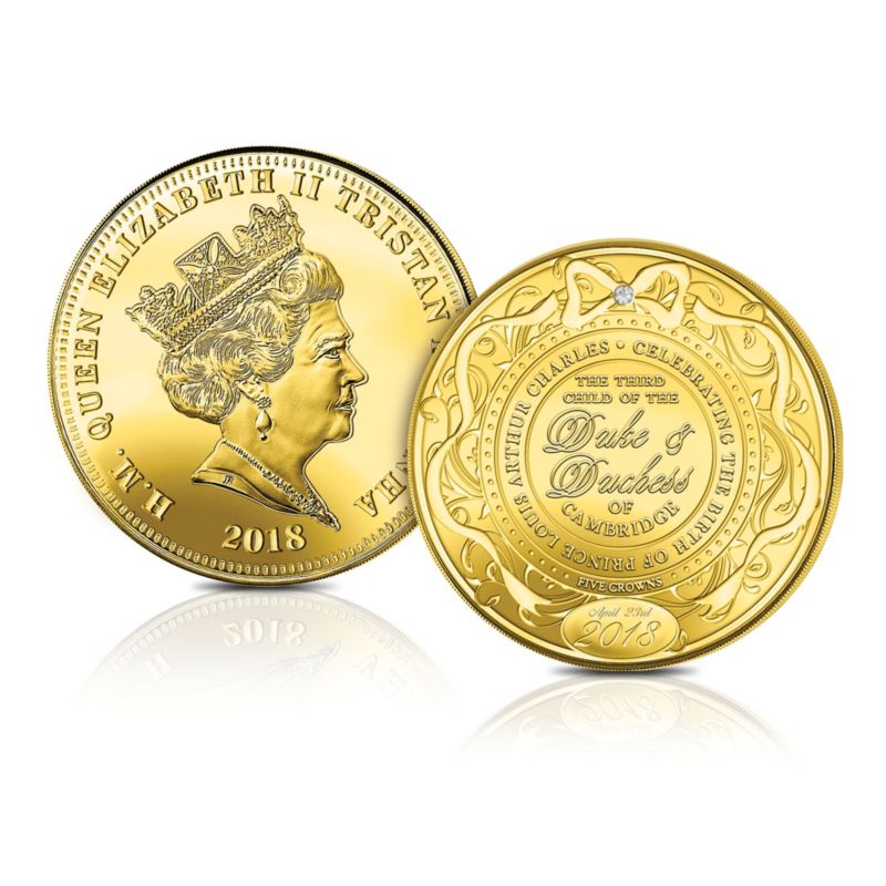 Royal HRH Prince Louis Gold-Layered Swarovski Diamond Crystal Five ...