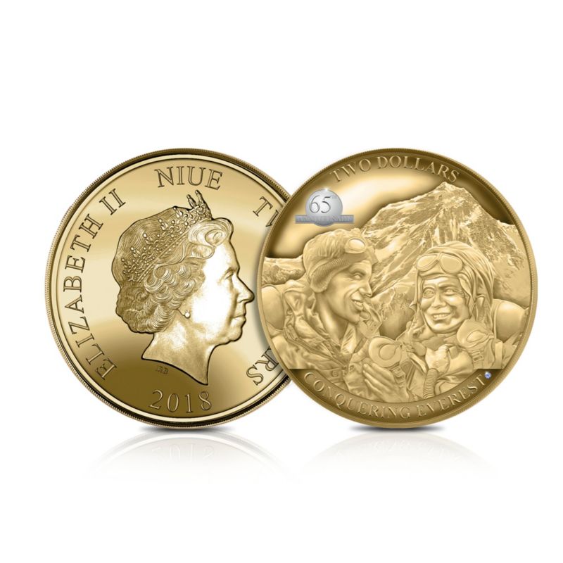 Mount Everest Conquering 65th Anniversary 24-Carat Gold-Layered Two ...