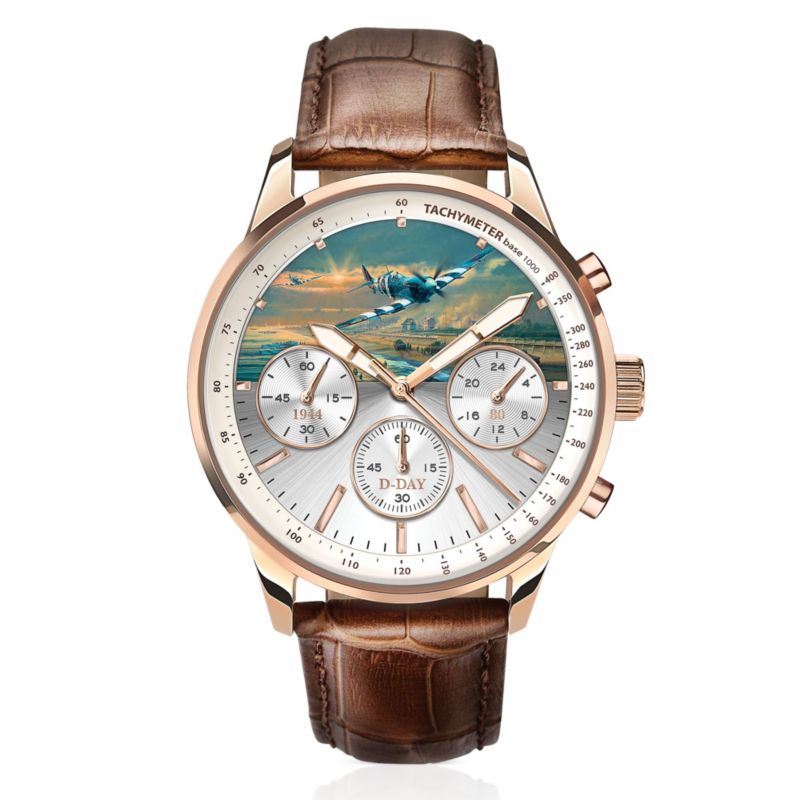 WWII D-Day Landings Rose Gold-Plated Leather Individually Numbered Men ...